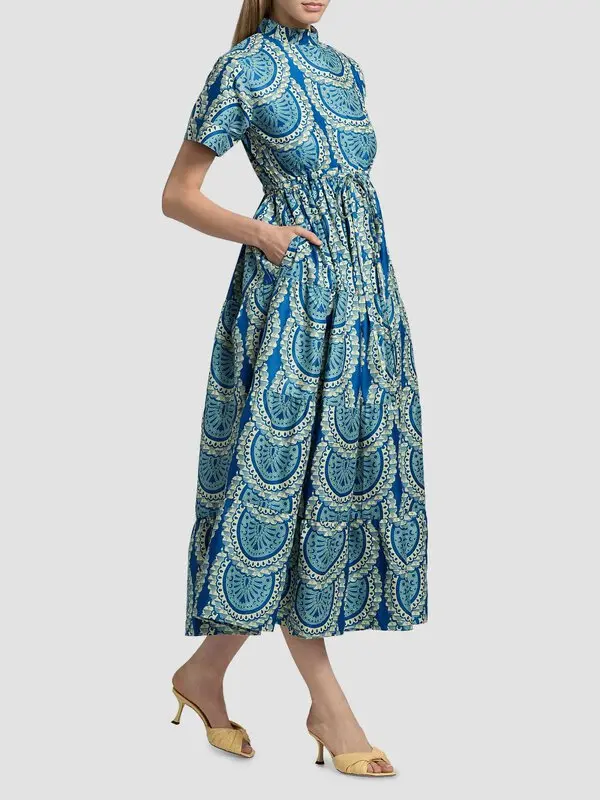 ELISAMAMA Olori Printed Midi-shirtdress