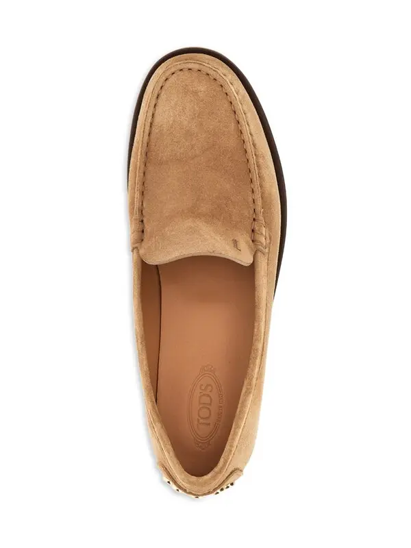 TOD'S Apron Toe Suede Loafers