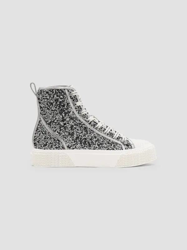Marc Jacobs The Sequin High-top Sneakers - Silver