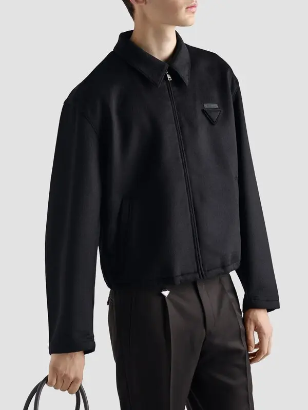 Prada Wool And Cashmere Blouson Jacket - Black