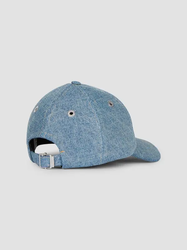 AMI Paris Logo Washed Denim Baseball Cap