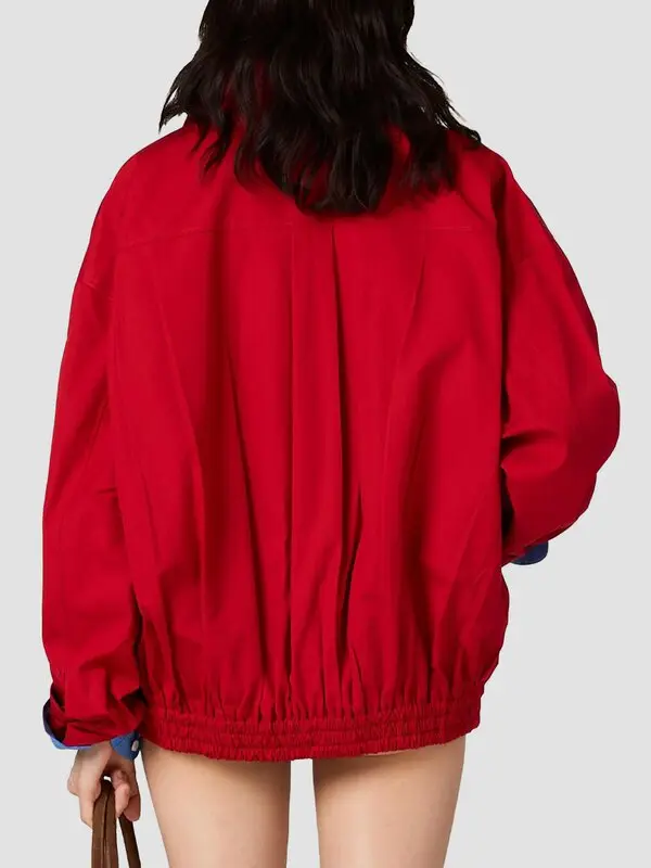 Miu Miu Heavy Poplin Blouson Jacket - Red