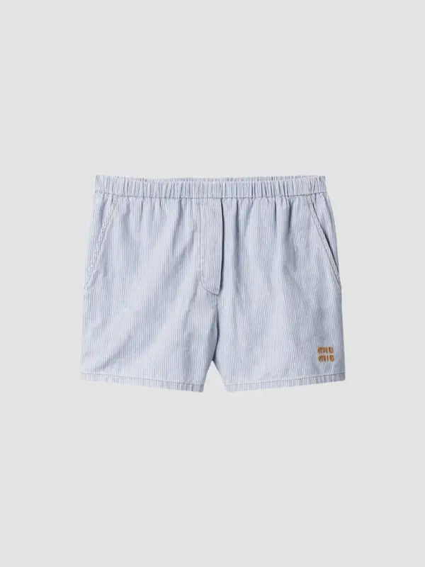 Miu Miu Striped Chambray Bermudas