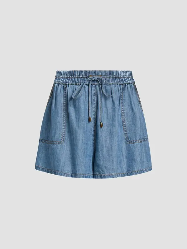 Ramy Brook Annalise Denim Shorts - Light Chambray