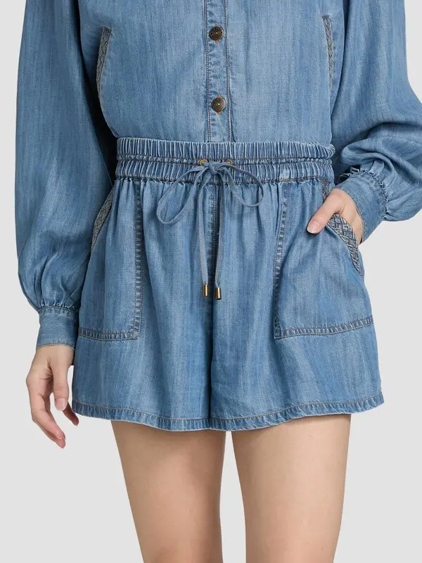 Ramy Brook Annalise Denim Shorts - Light Chambray