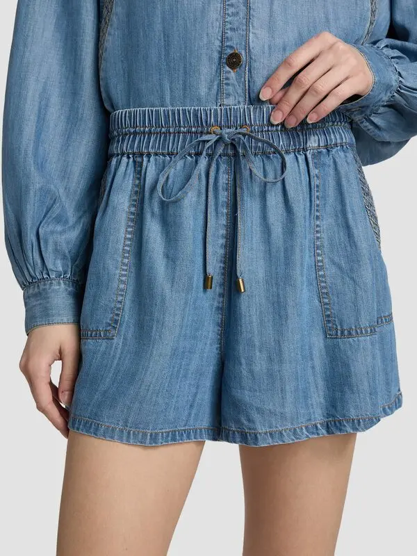Ramy Brook Annalise Denim Shorts - Light Chambray