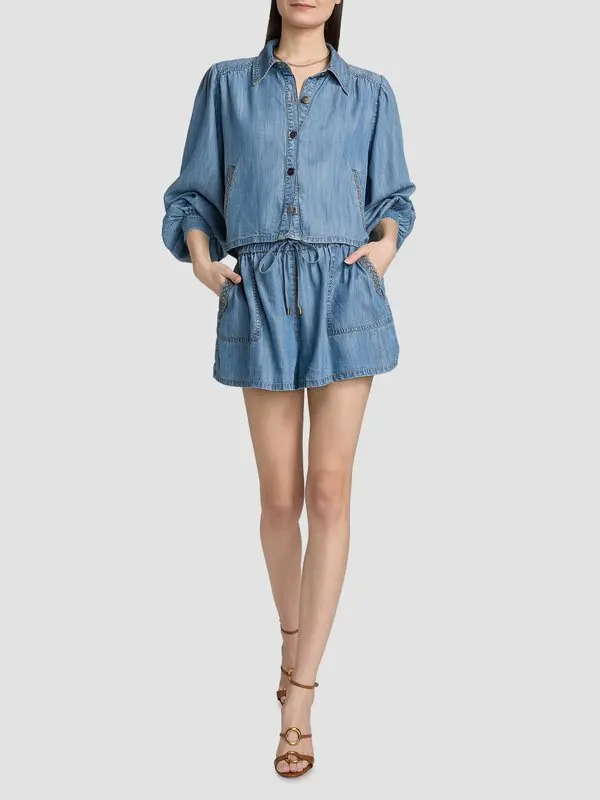 Ramy Brook Annalise Denim Shorts - Light Chambray