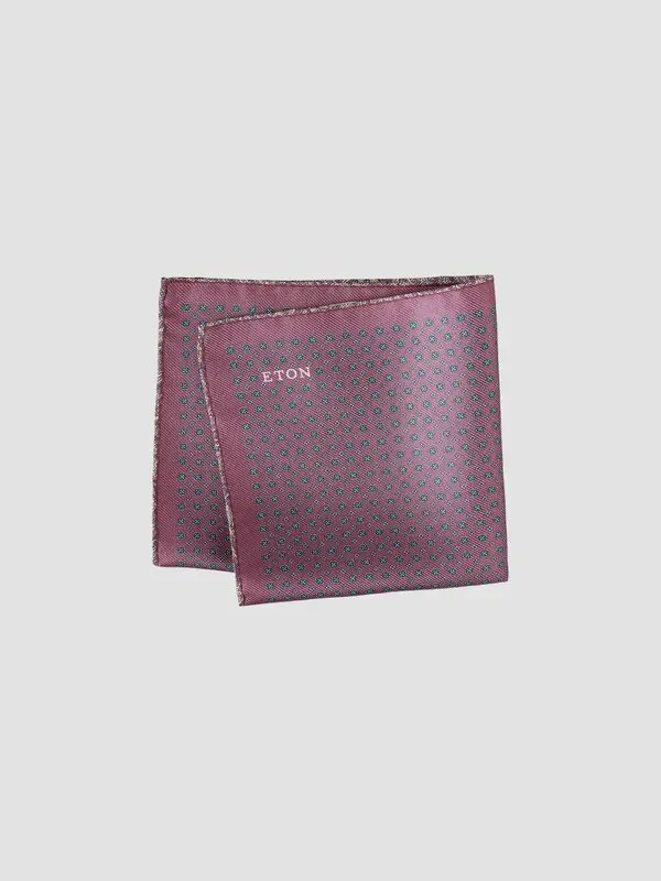 Eton Double Face Printed Silk Pocket Square - Purple