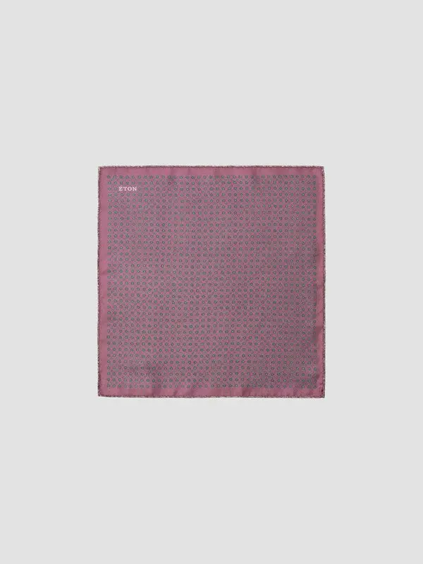 Eton Double Face Printed Silk Pocket Square - Purple