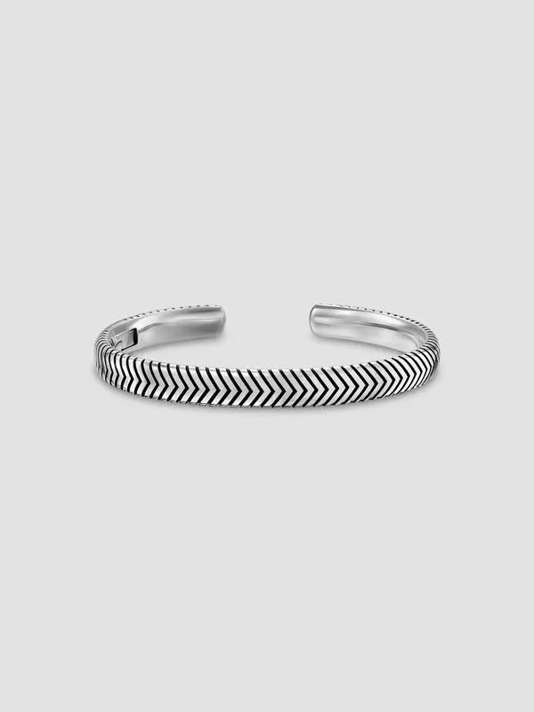 David Yurman Chevron Cuff Bracelet In Sterling 8mm