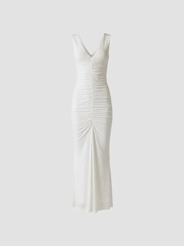 TOCCIN Inez Sleeveless V-neck Ruched Maxi Dress