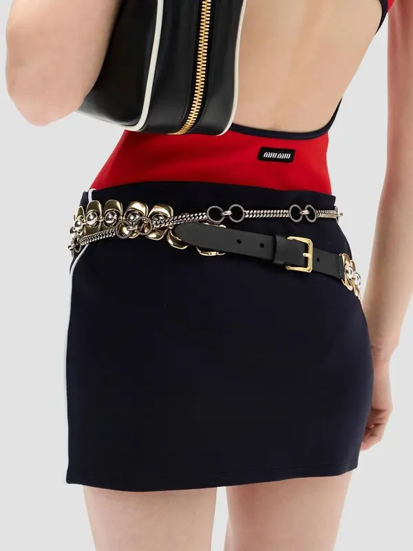 Miu Miu Technical Yarn Miniskirt - Blue