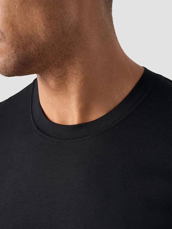 Eton Silk-cotton Knit T-shirt - Black