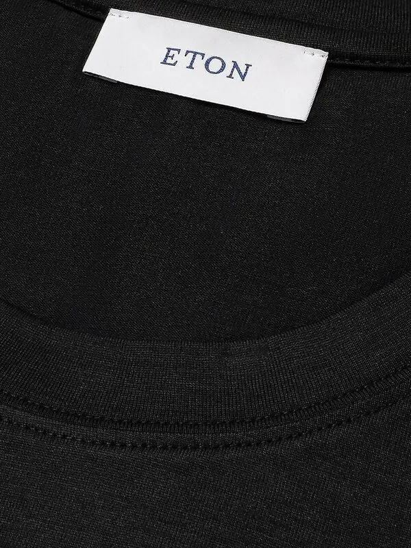 Eton Silk-cotton Knit T-shirt - Black