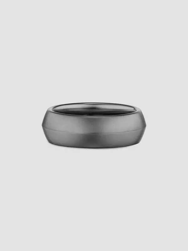 David Yurman Knife Edge Band Ring In Anthracite Titanium, 8mm