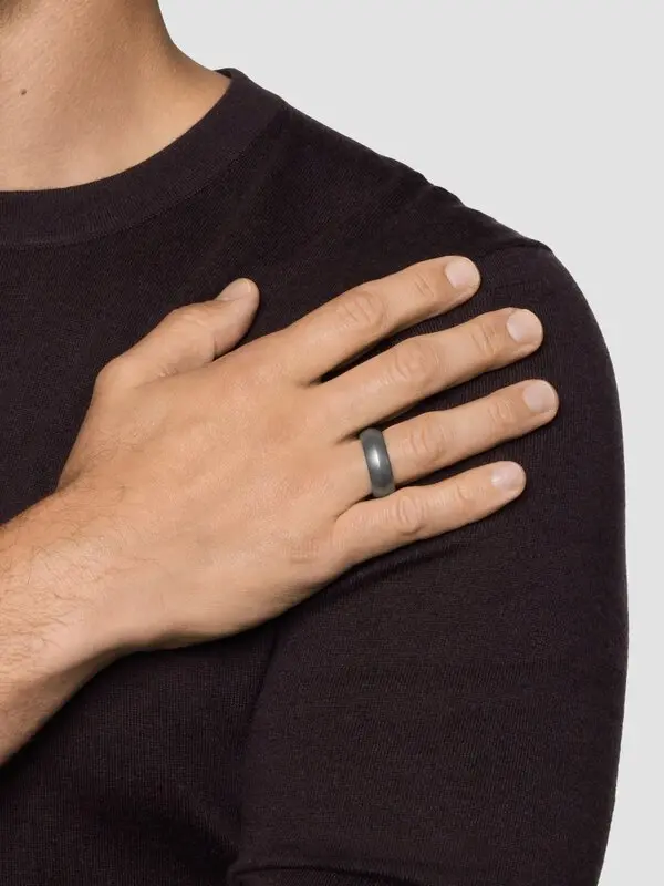David Yurman Knife Edge Band Ring In Anthracite Titanium, 8mm