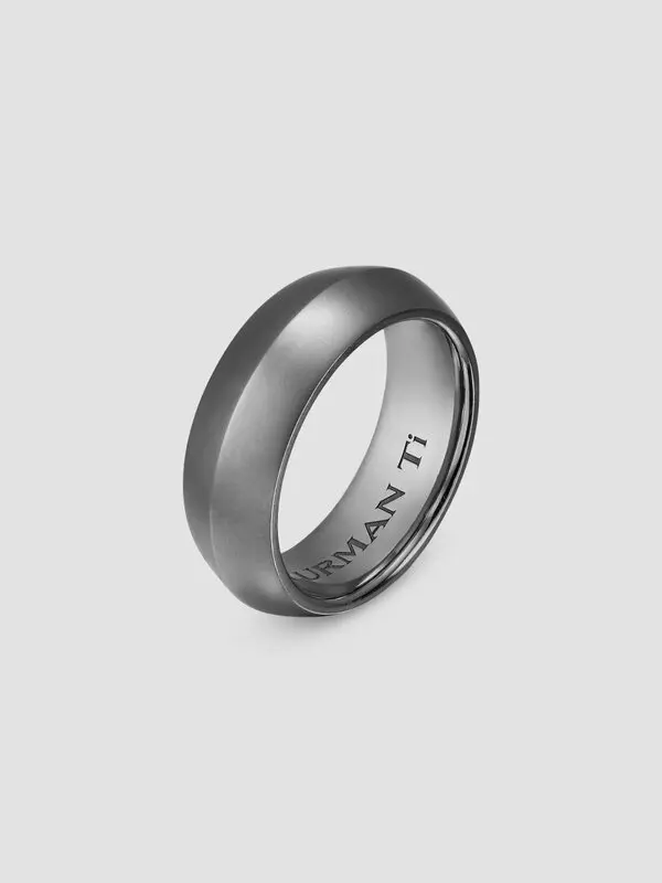 David Yurman Knife Edge Band Ring In Anthracite Titanium, 8mm