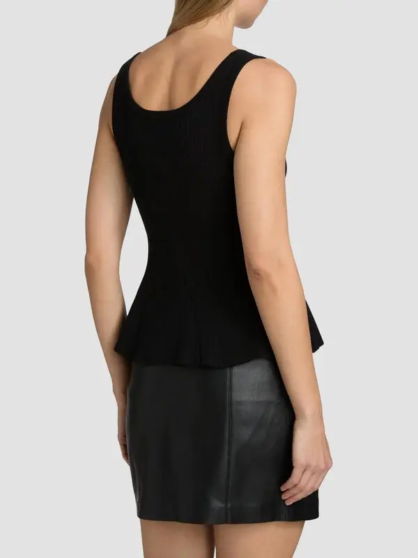 TOCCIN Eden Button-front Fit & Flare Tank - Jet