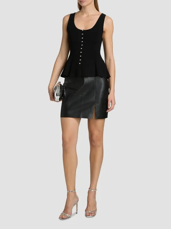TOCCIN Eden Button-front Fit & Flare Tank - Jet