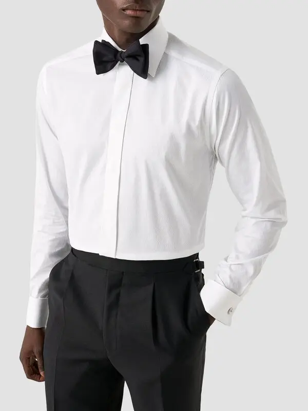 Eton Slim-fit Textured Fly-front Formal Shirt