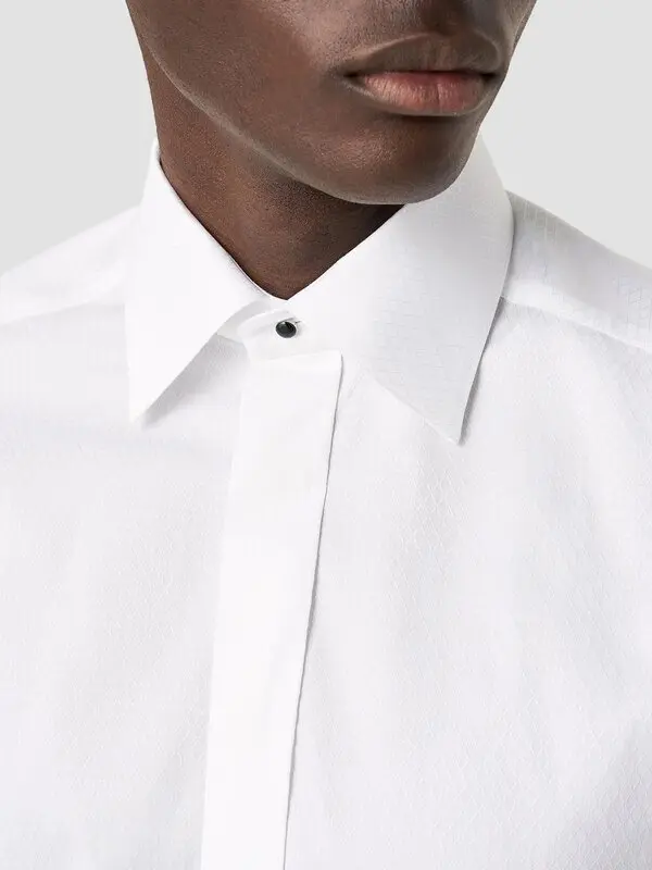 Eton Slim-fit Textured Fly-front Formal Shirt