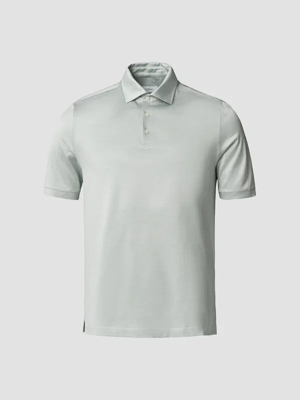 Eton Jaquard Filo Di Scozia Polo Shirt - Green
