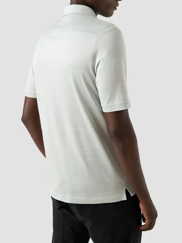 Eton Jaquard Filo Di Scozia Polo Shirt - Green