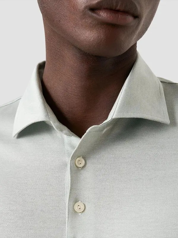 Eton Jaquard Filo Di Scozia Polo Shirt - Green