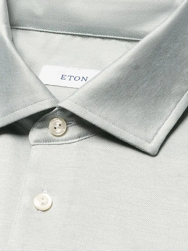 Eton Jaquard Filo Di Scozia Polo Shirt - Green