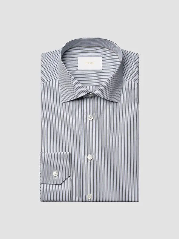 Eton Contemporary-fit Striped Cotton Poplin Shirt