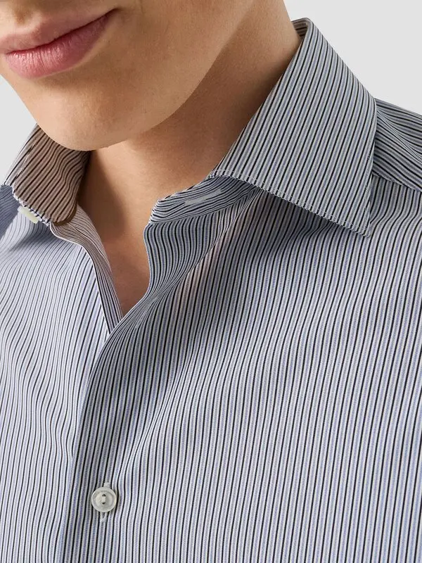 Eton Contemporary-fit Striped Cotton Poplin Shirt
