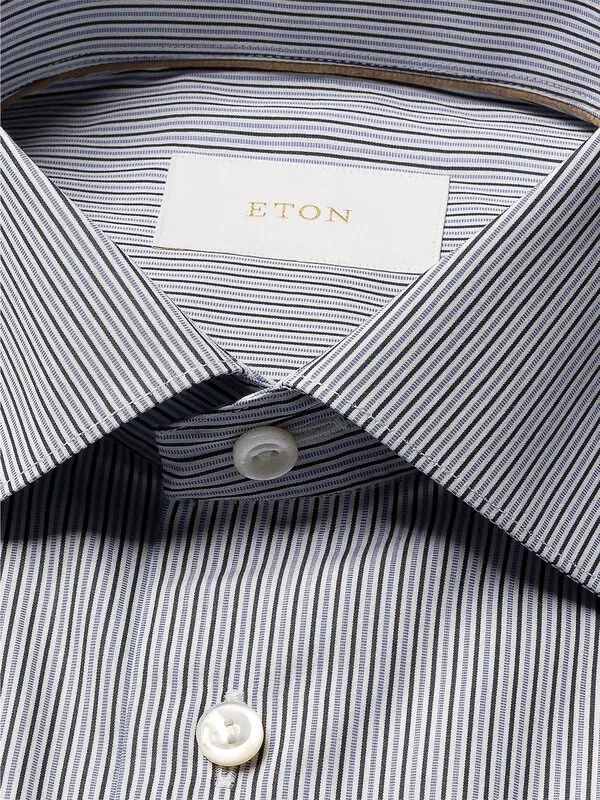 Eton Contemporary-fit Striped Cotton Poplin Shirt