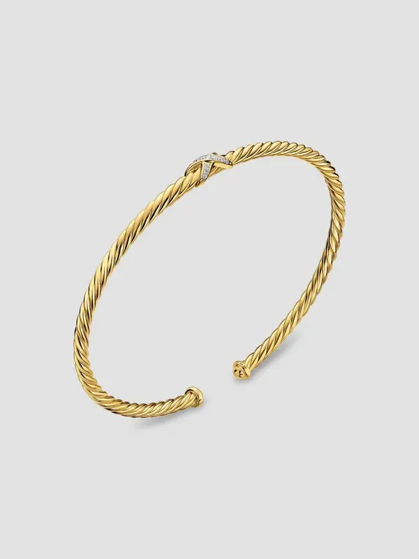 David Yurman Micro Cablespira Flex X Bracelet In 18k Yellow Gold