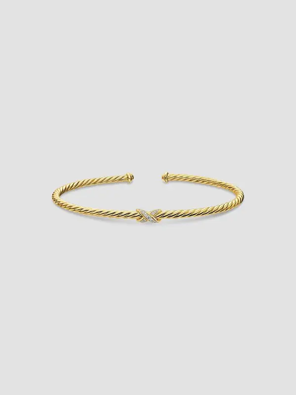 David Yurman Micro Cablespira Flex X Bracelet In 18k Yellow Gold