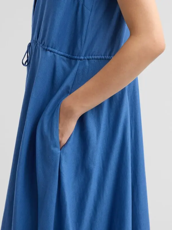 TOCCIN Tiana Linen-cotton Drawstring Shirtdress - Ocean