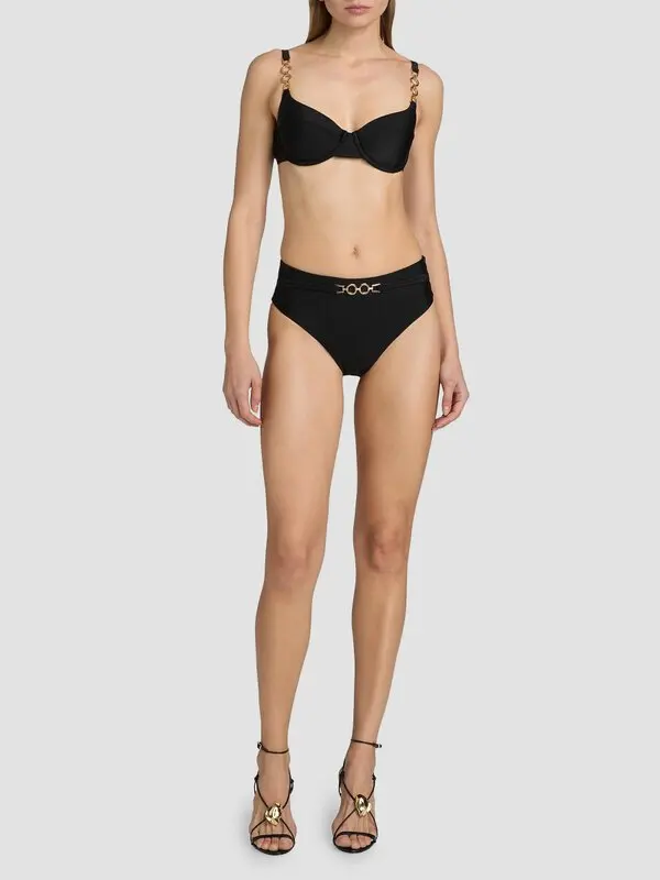Ramy Brook Mona Embellished Bikini Top - Black