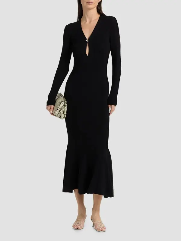 TOCCIN Zora Knit Keyhole Midi-dress - Jet