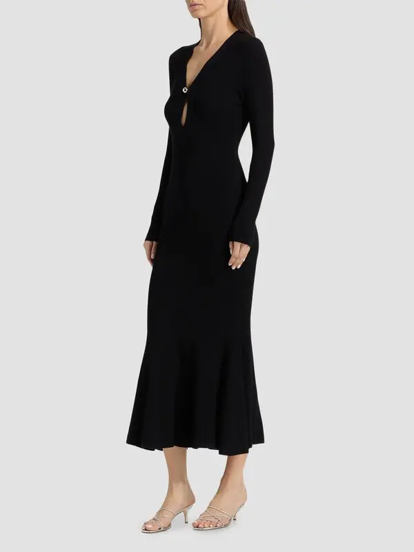 TOCCIN Zora Knit Keyhole Midi-dress - Jet