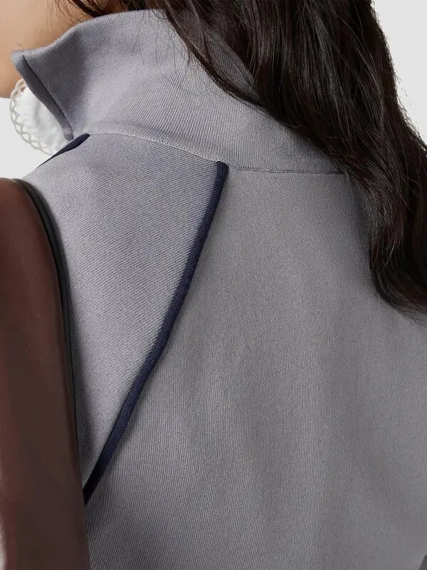 Miu Miu Technical Yarn Zipper Cardigan - Grey