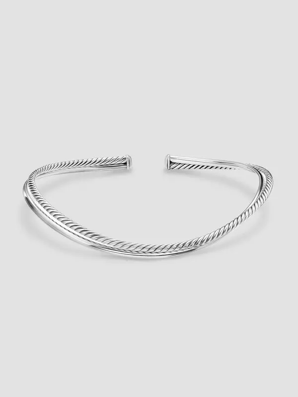 David Yurman Bold Crossover Collar Necklace In Sterling 10mm