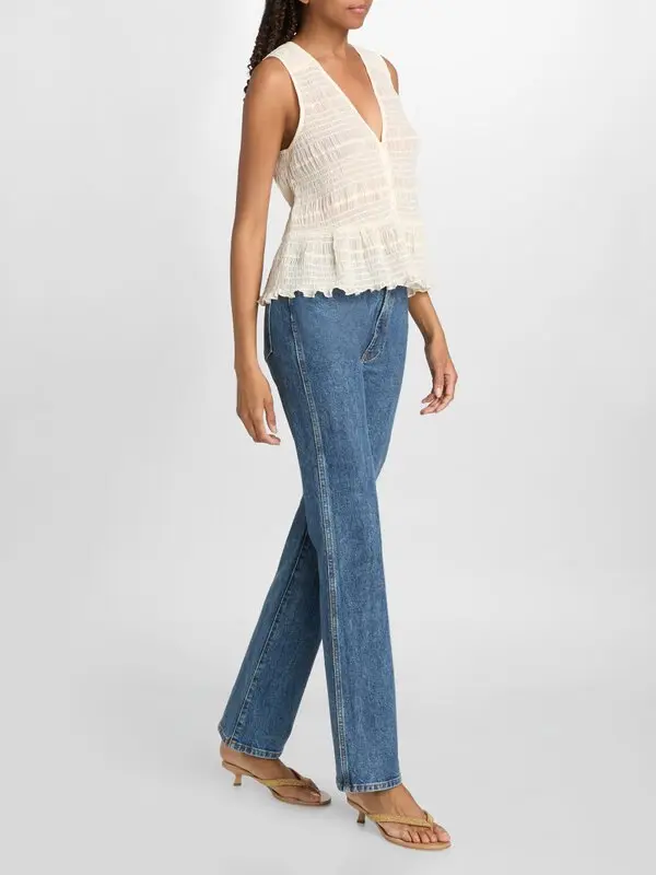 Ramy Brook Elise Sequined Smocked Top