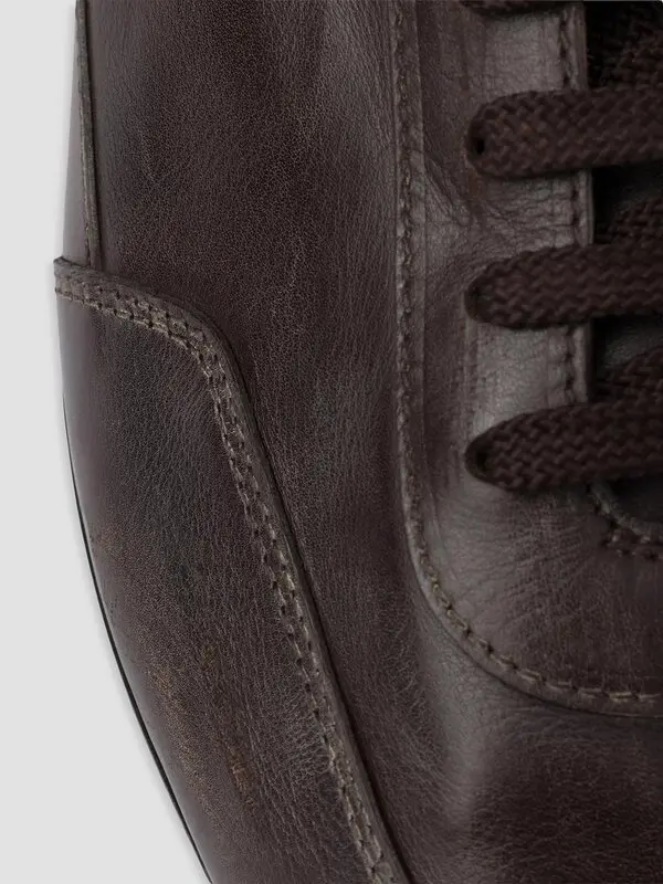 Prada Collapse Leather Sneakers - Brown