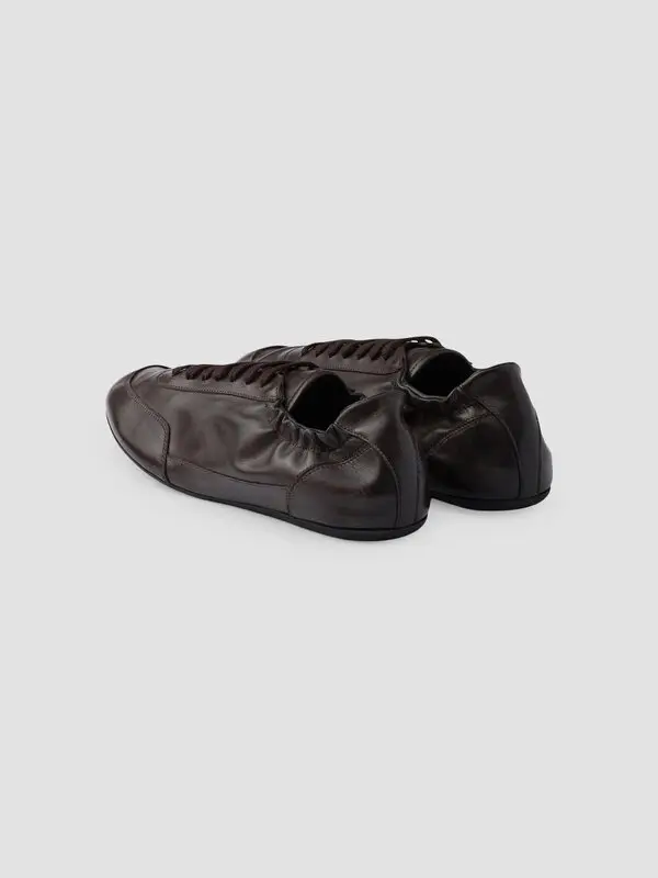 Prada Collapse Leather Sneakers - Brown