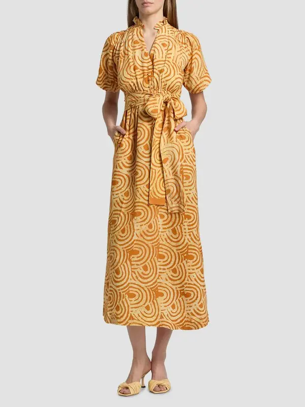 ELISAMAMA Kayin Printed Midi-shirtdress