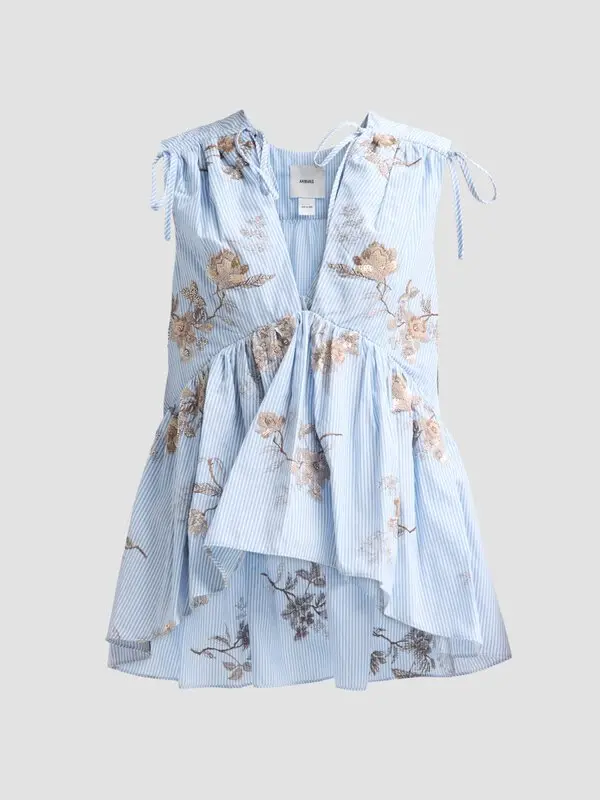 AKNVAS Lamia Embroidered Poplin Top