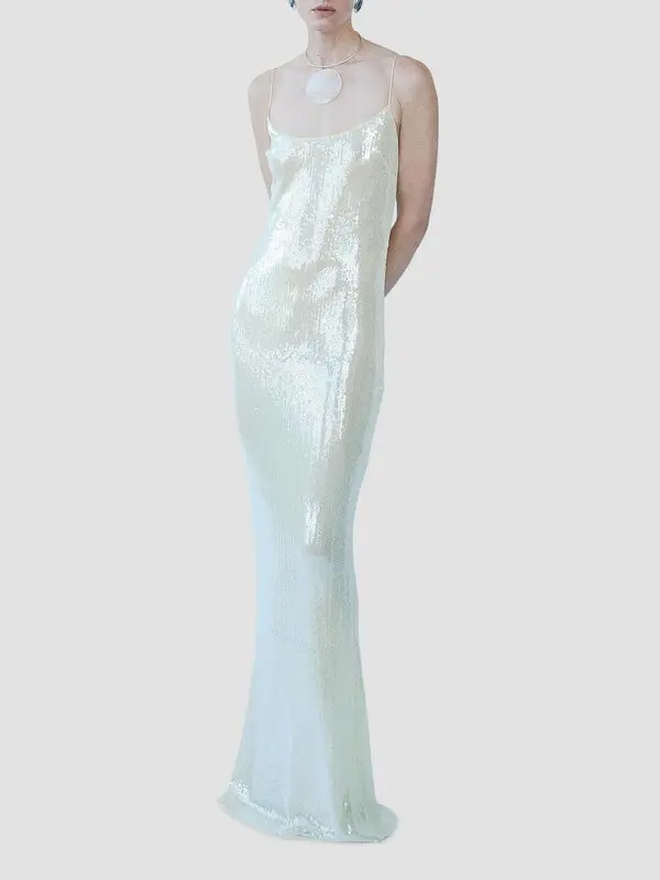 THE NEW ARRIVALS ILKYAZ OZEL Isis Sequined Slip Gown - Paradiso