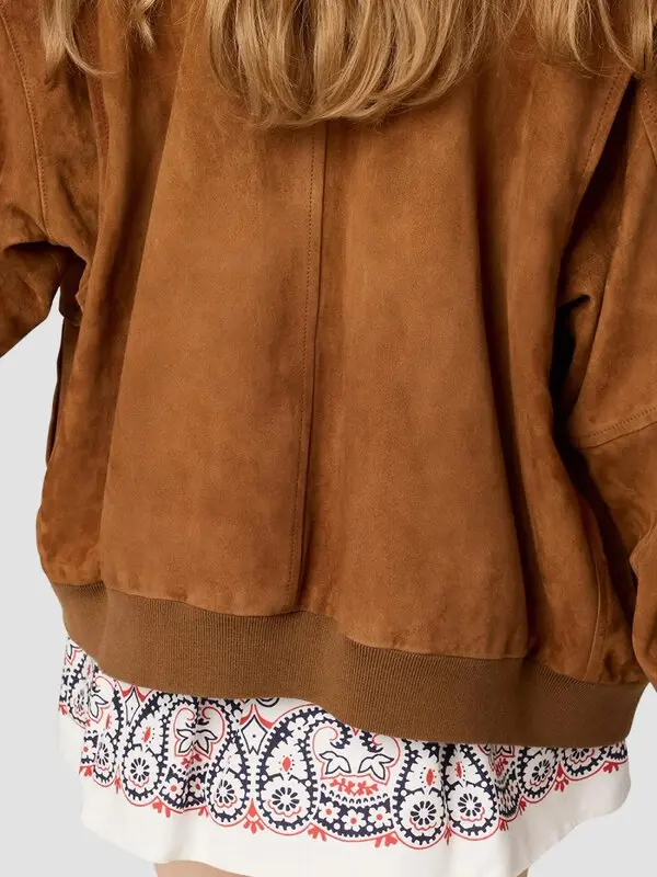 Miu Miu Suede Blouson Jacket - Brown