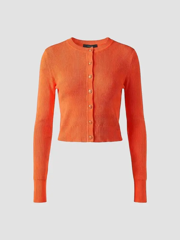 TOCCIN Zoe Fitted Crop Cardigan - Flame