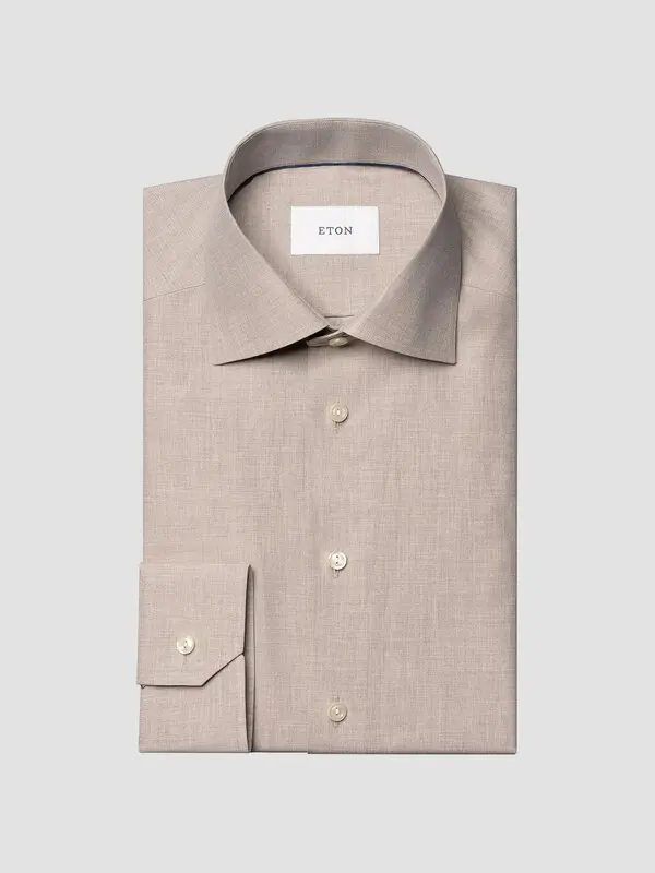 Eton Contemporary-fit Melange Solid Button-front Shirt