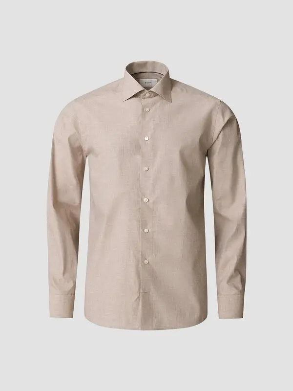 Eton Contemporary-fit Melange Solid Button-front Shirt